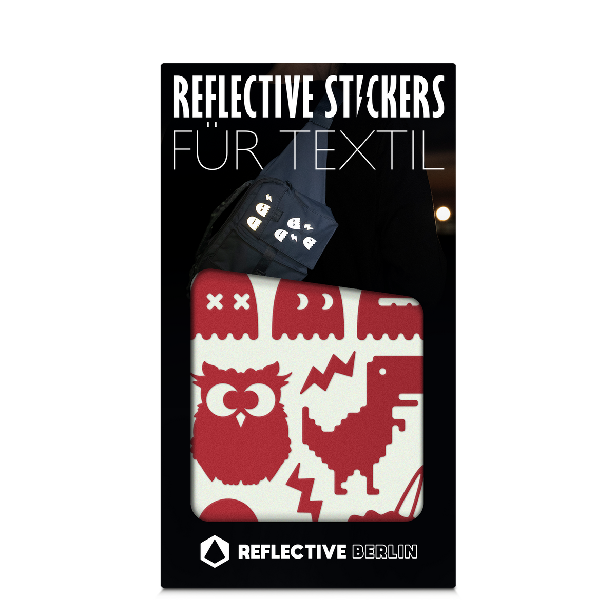 Reflexsticker Kreaturen für Schulranzen und Klamotten – REFLECTIVE Berlin
